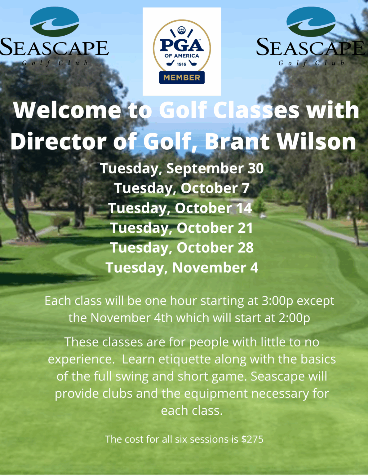 Lessons and Coaching Programs – Seascape Golf Club – Aptos, CA